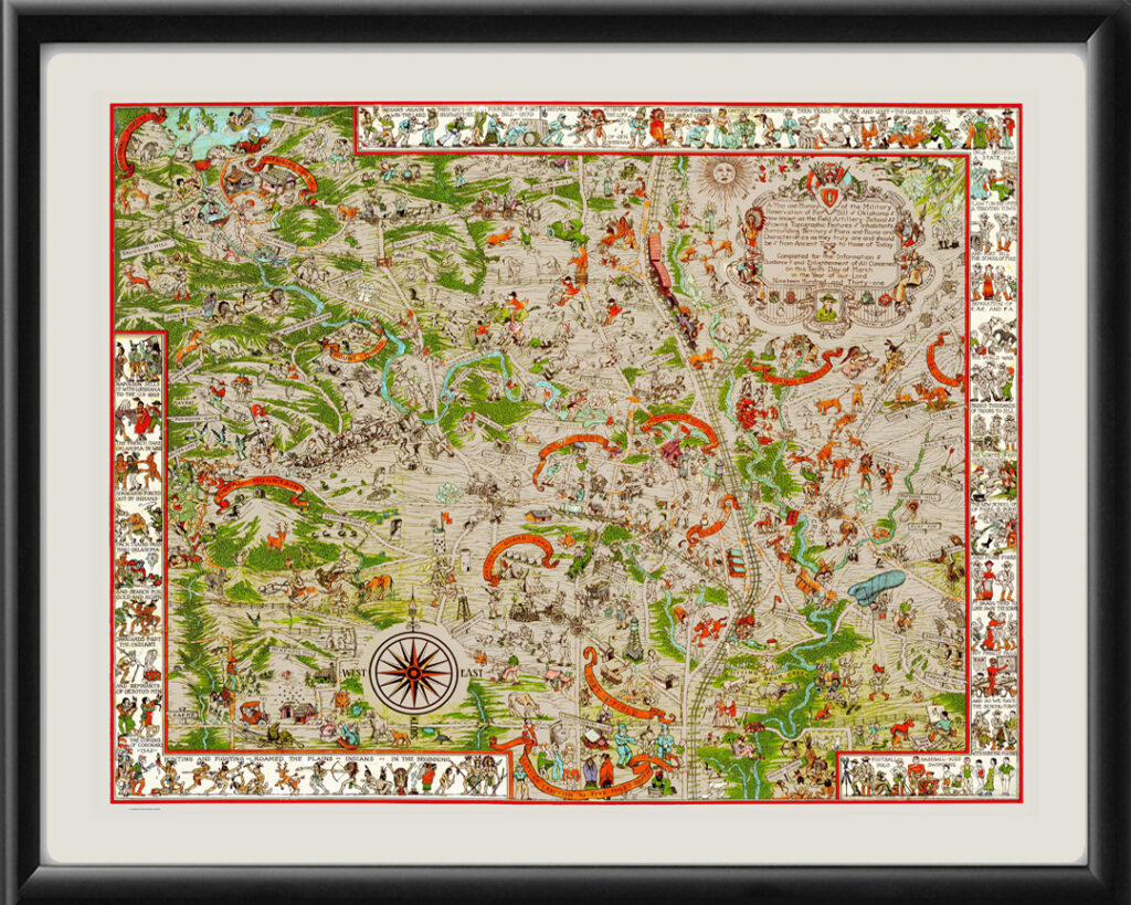 Fort Sill OK 1931 Restored Map | Vintage City Maps