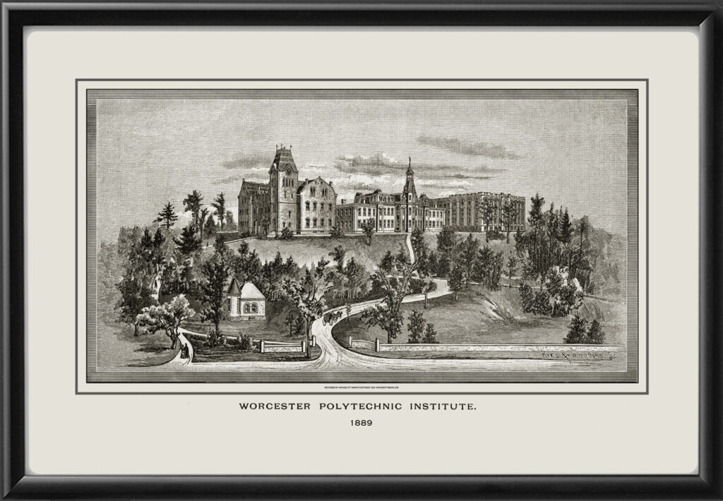 Worcester Polytechnic Institute 1889 - Vintage City Maps