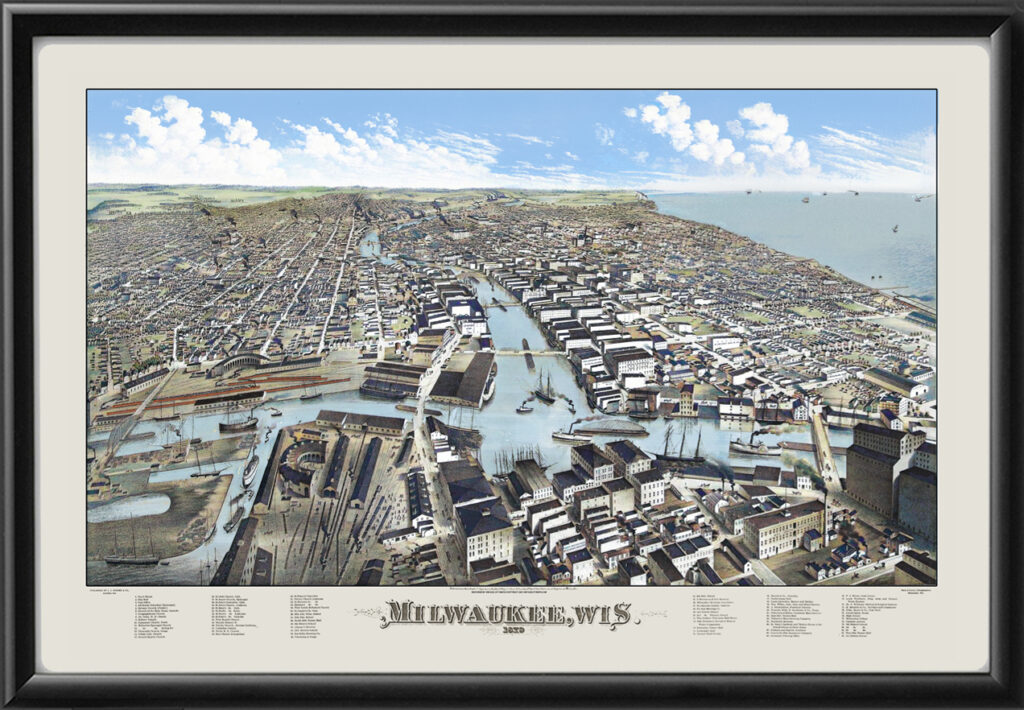 Milwaukee WI 1879 (Color) Restored Map | Vintage City Maps