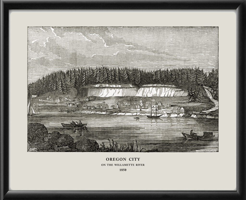 Oregon City OR 1850 Restored Map | Vintage City Maps