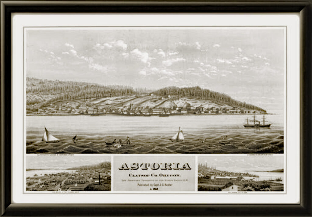 Astoria OR 1868 Restored Map | Vintage City Maps