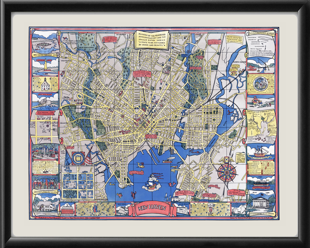 New Haven CT 1928 | Vintage City Maps - Restored Bird's Eye Views