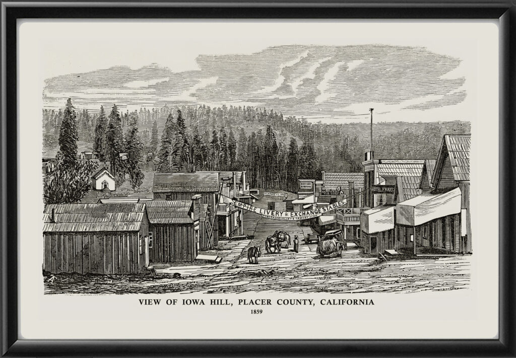 Iowa Hill CA 1859 Restored Map | Vintage City Maps