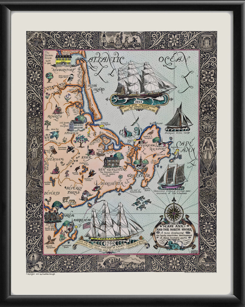 Cape Ann MA 1927 Restored Map | Vintage City Maps