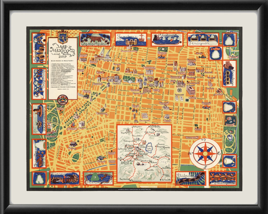 Mexico City 1935 Restored Map | Vintage City Maps