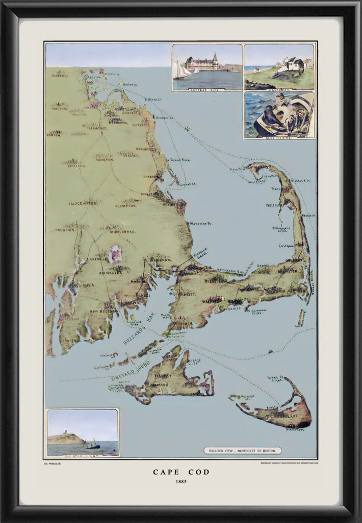 Cape Cod MA 1905 Bird's Eye View