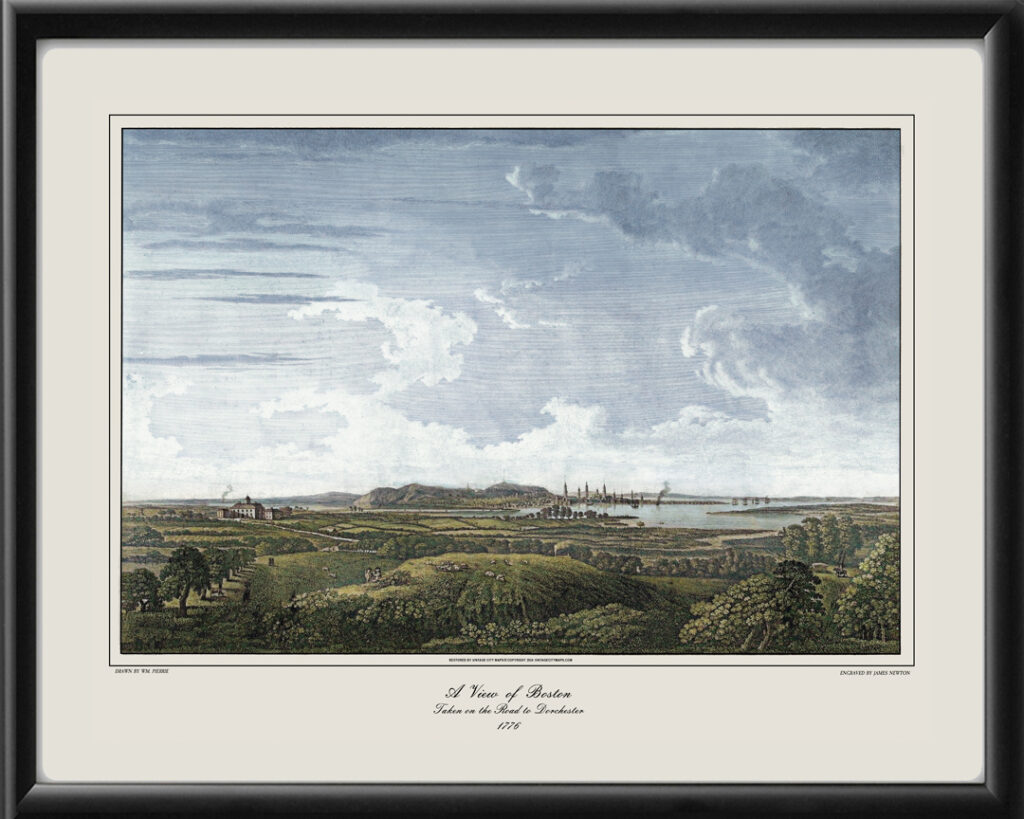 Boston MA 1776 - From Dorchester Heights (Color) - Restored View