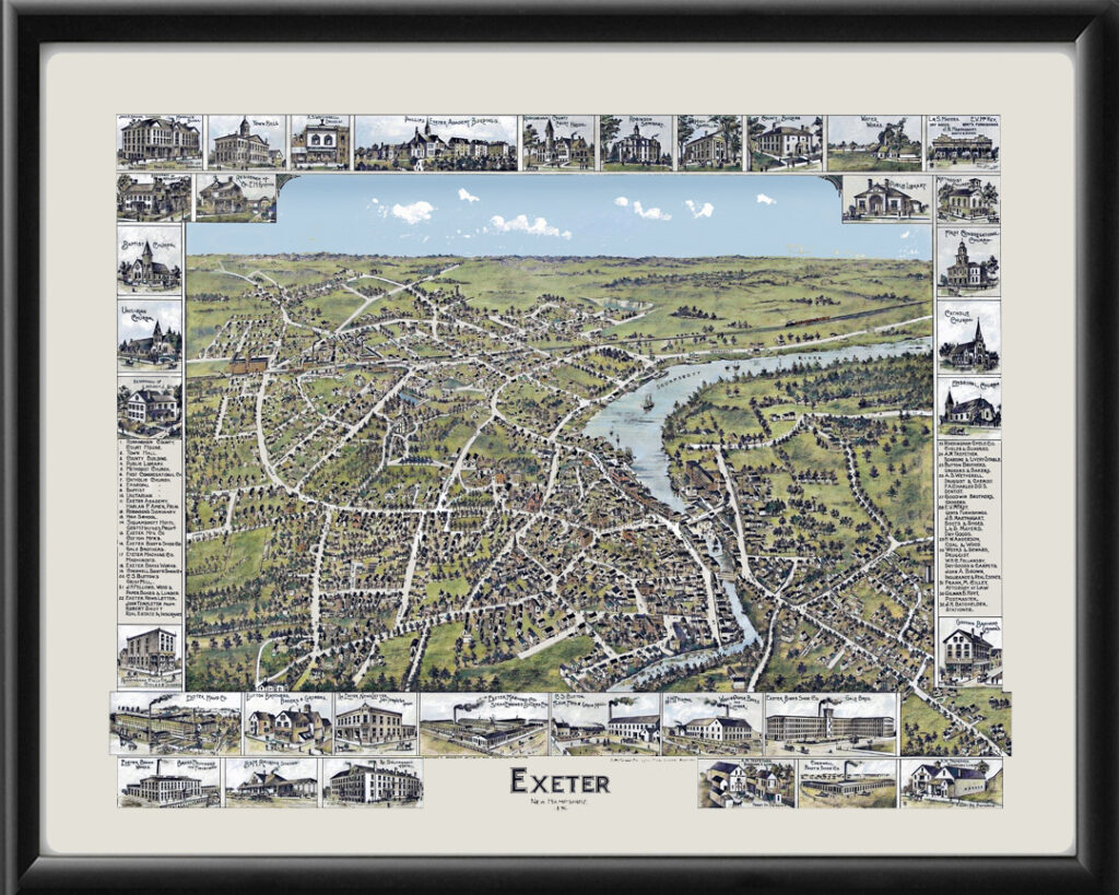 Exeter NH 1896 (Color) Restored Map | Vintage City Maps