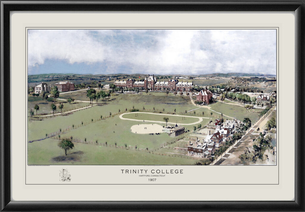 Trinity College - Hartford CT 1907 - Vintage City Maps