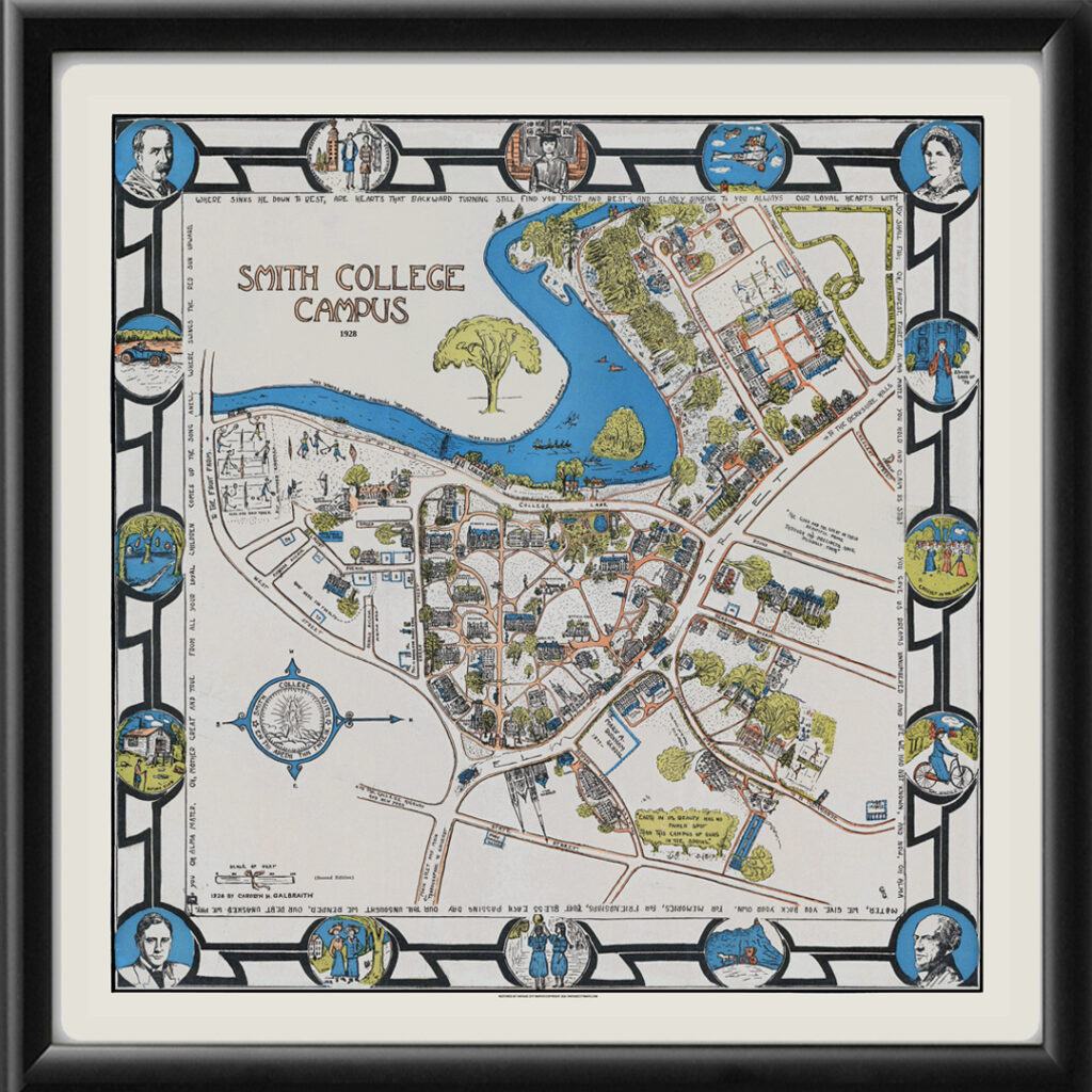 Smith College Campus Map 1928 - Vintage City Maps