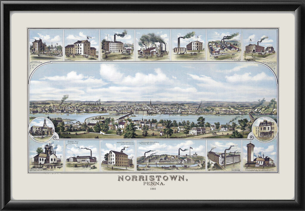 Norristown PA 1881 (Color) Restored Map | Vintage City Maps