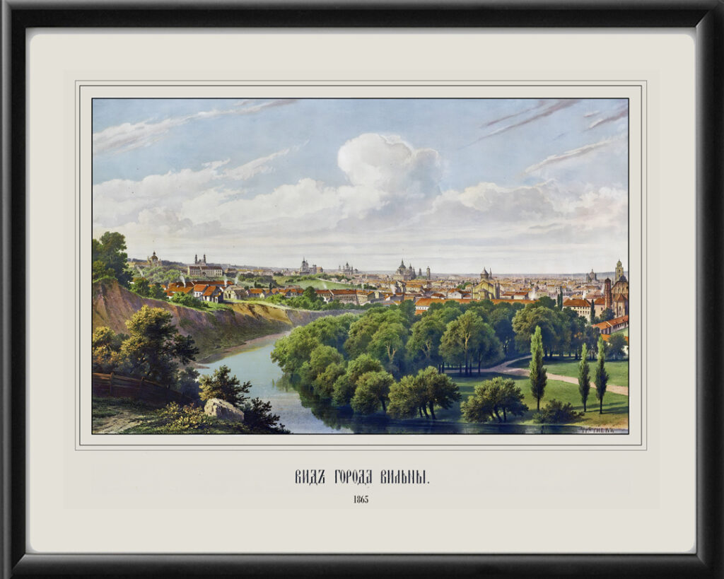 Vilnius Lithuania 1865 Restored Map | Vintage City Maps