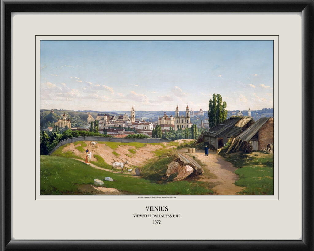 Vilnius Lithuania 1872 Restored Map | Vintage City Maps