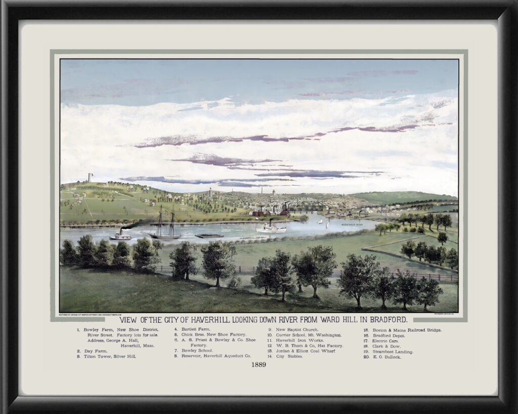 Haverhill MA 1889 Restored Map | Vintage City Maps