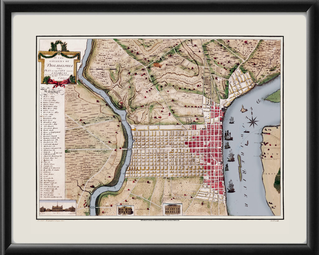 Philadelphia PA 1802 | Vintage City Maps - Restored City Views