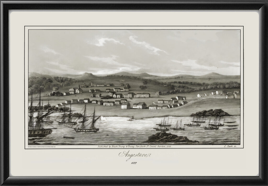 Angostura (Ciudad Bolívar) Venezuela 1822 Restored Map | Vintage City Maps