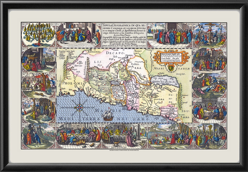 The Holy Land 1609 Restored Map | Vintage City Maps