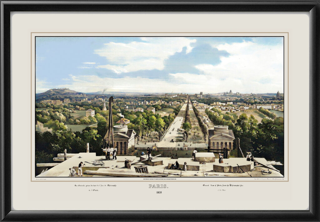 Paris France 1835 - Arc de Triomphe (Color) Restored View | Vintage ...