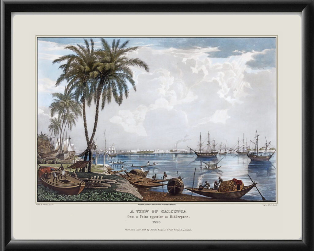 Calcutta India 1826 - Vintage City Maps
