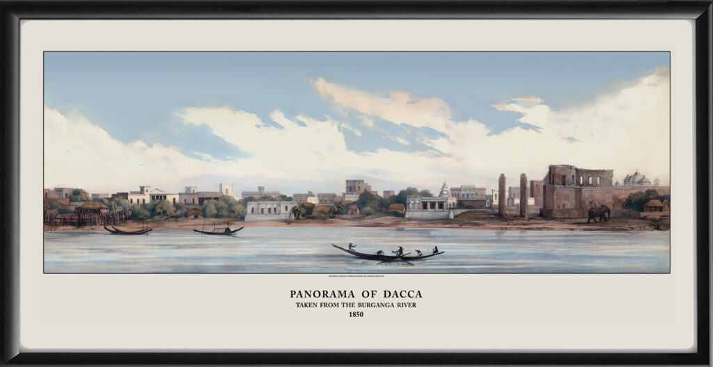 Dhaka Bangladesh 1850 - Vintage City Maps, Restored Views