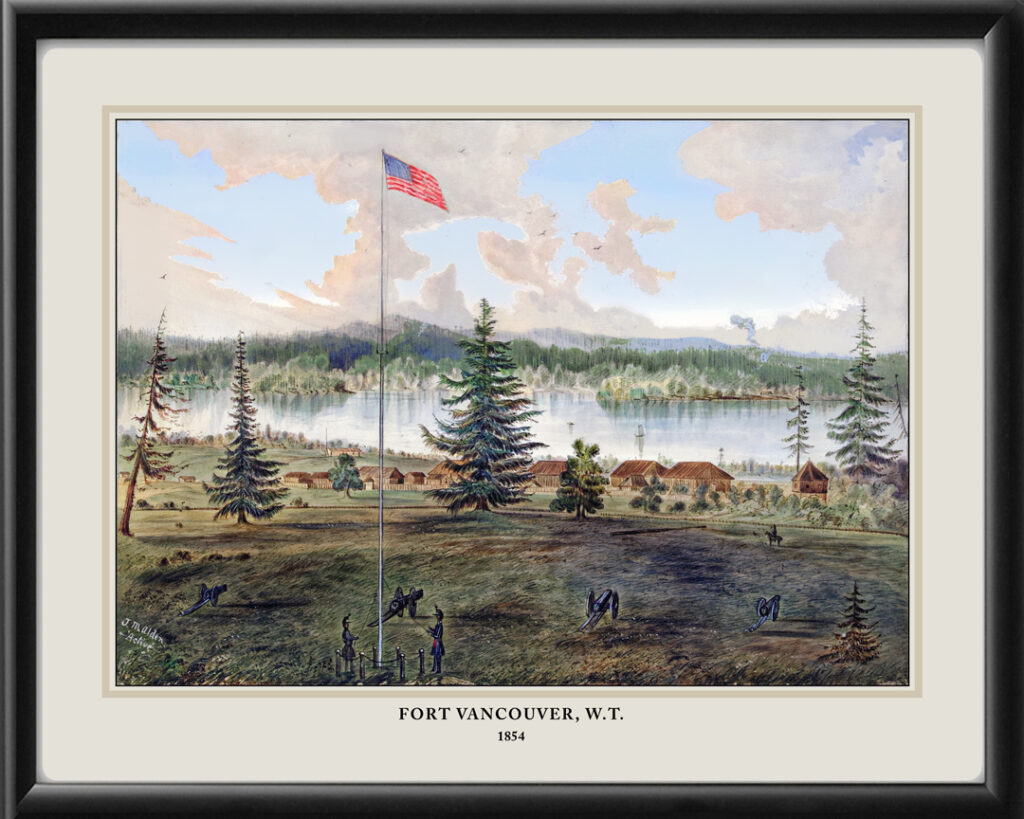 Fort Vancouver WA 1854 (2) - Vintage City Maps, Restored Views