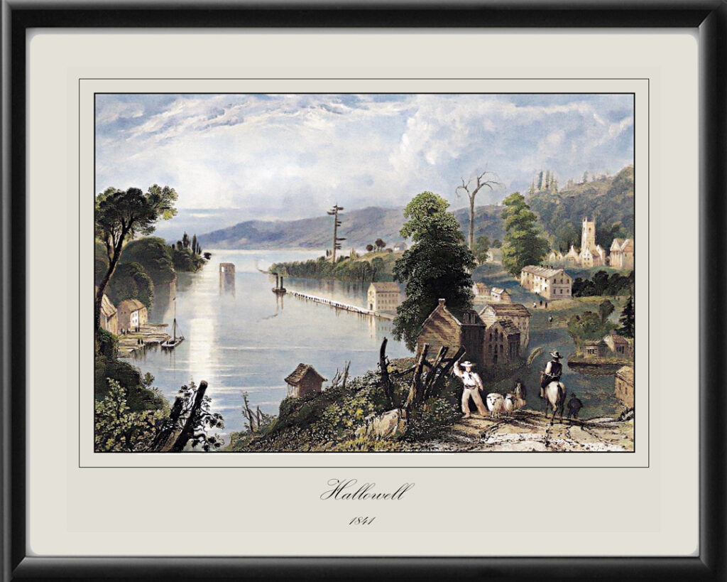 Hallowell ME 1841 | Vintage City Maps