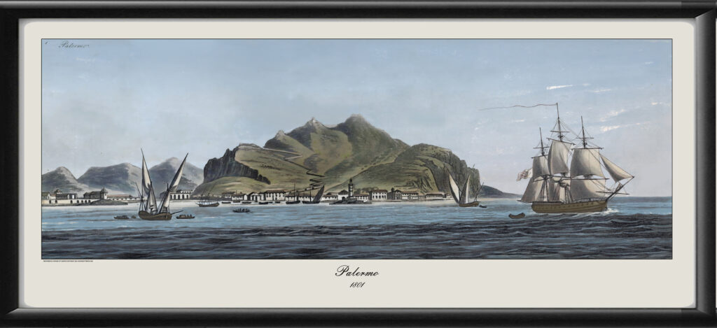 View of Palermo, Italy 1801 - Vintage City Maps
