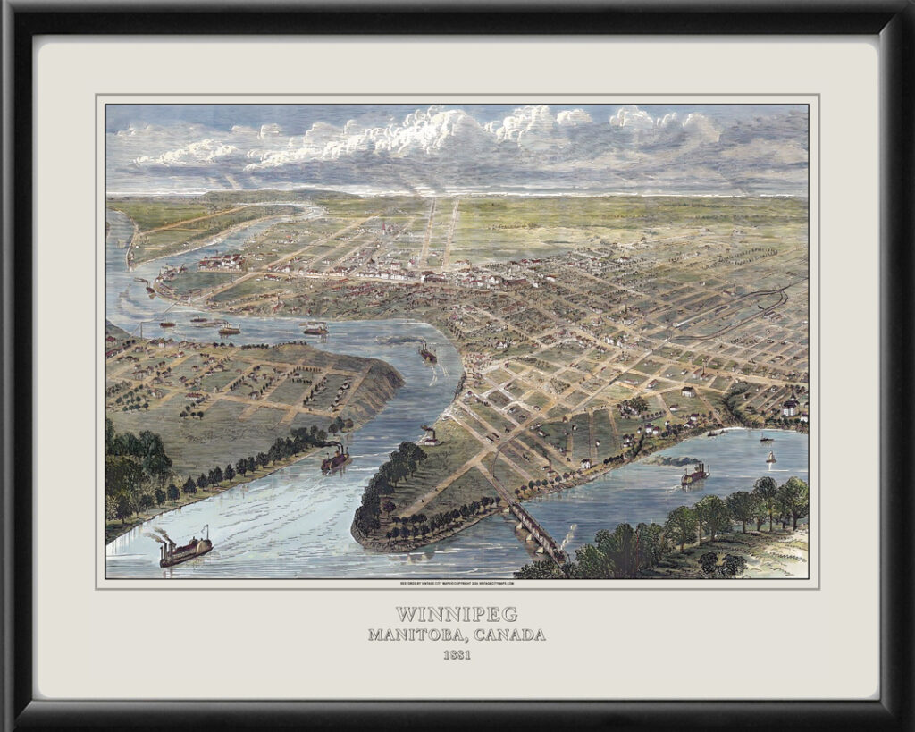 Winnipeg Canada 1881 Restored Map | Vintage City Maps