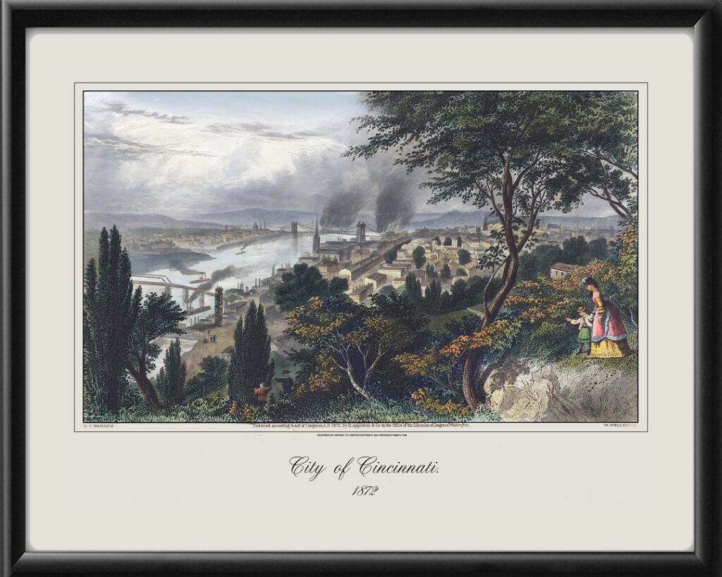 Cincinnati OH 1872 #2 Restored View | Vintage City Maps