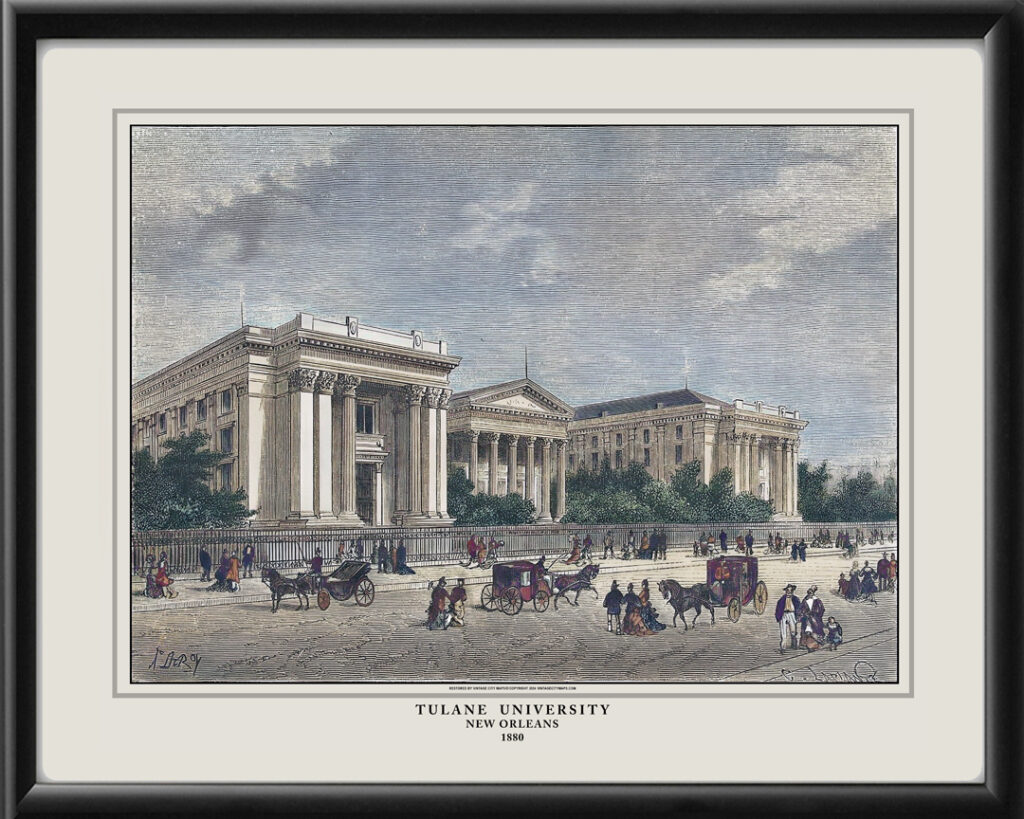 Tulane University 1880 Restored View | Vintage City Maps