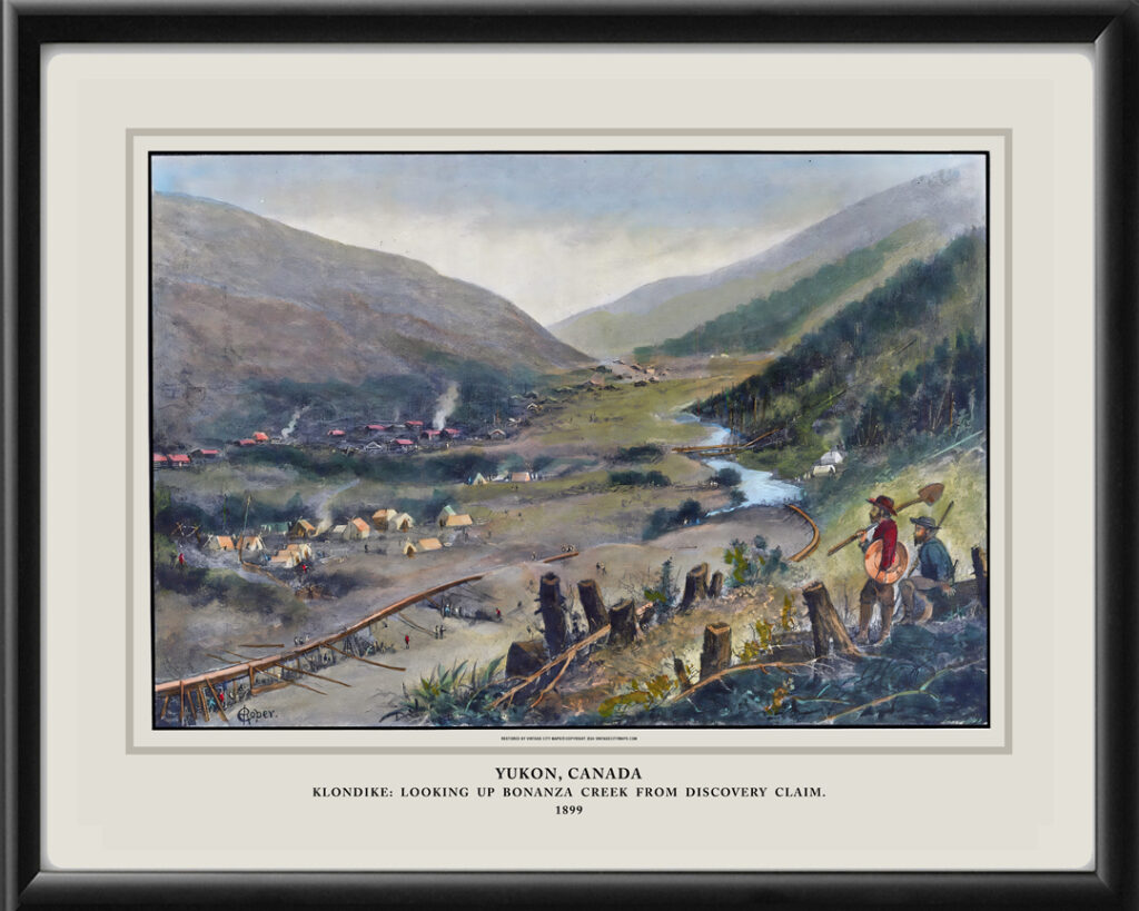 Klondike Gold Rush - Yukon Canada 1899 Restored Map | Vintage City Maps