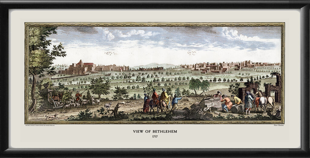 Bethlehem Israel 1719 Panoramic View | Vintage City Maps