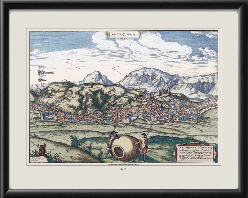 Antequera, Spain 1575 Restored Map | Vintage City Maps