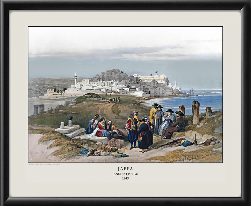 Jaffa (Ancient Joppa) Israel 1843 | Vintage City Maps