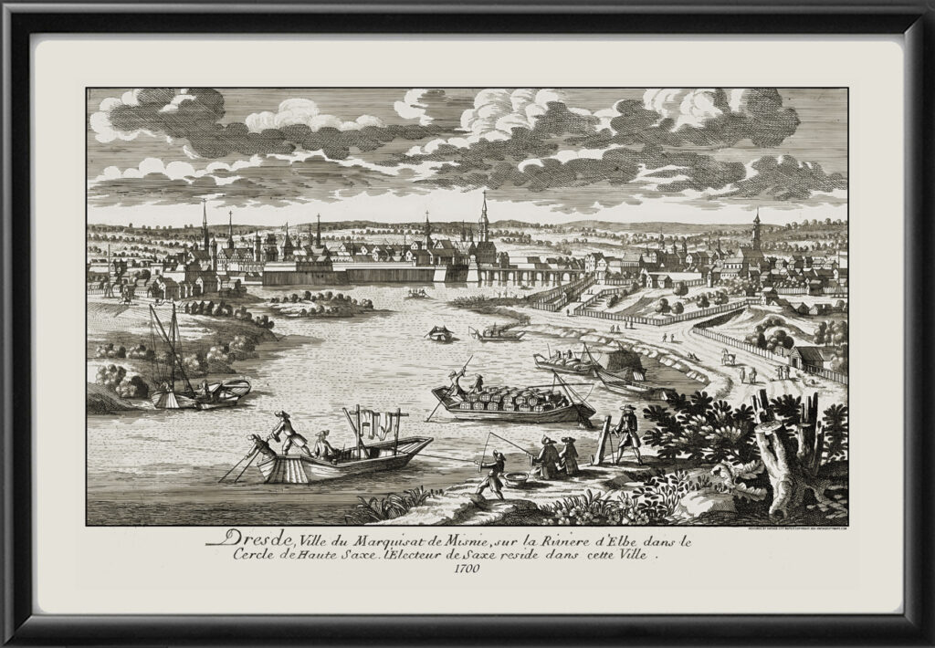 Dresden Germany 1700 Restored Map | Vintage City Maps