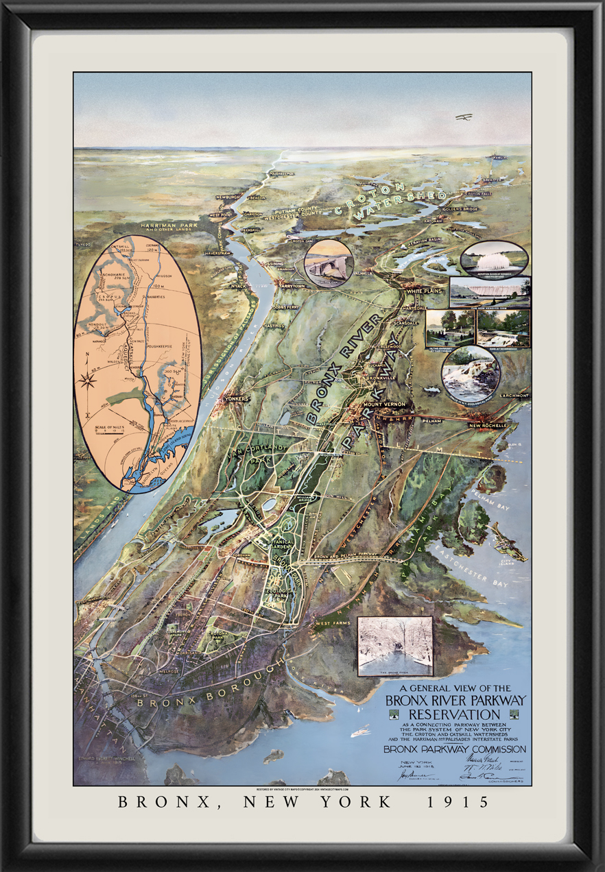 Bird's eye view of the Bronx Zoo 1913 - Vintage City Maps