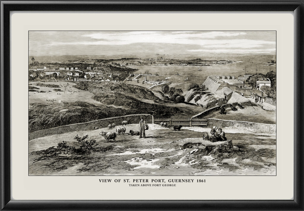 St. Peter Port, Guernsey 1861 Restored Map | Vintage City Maps