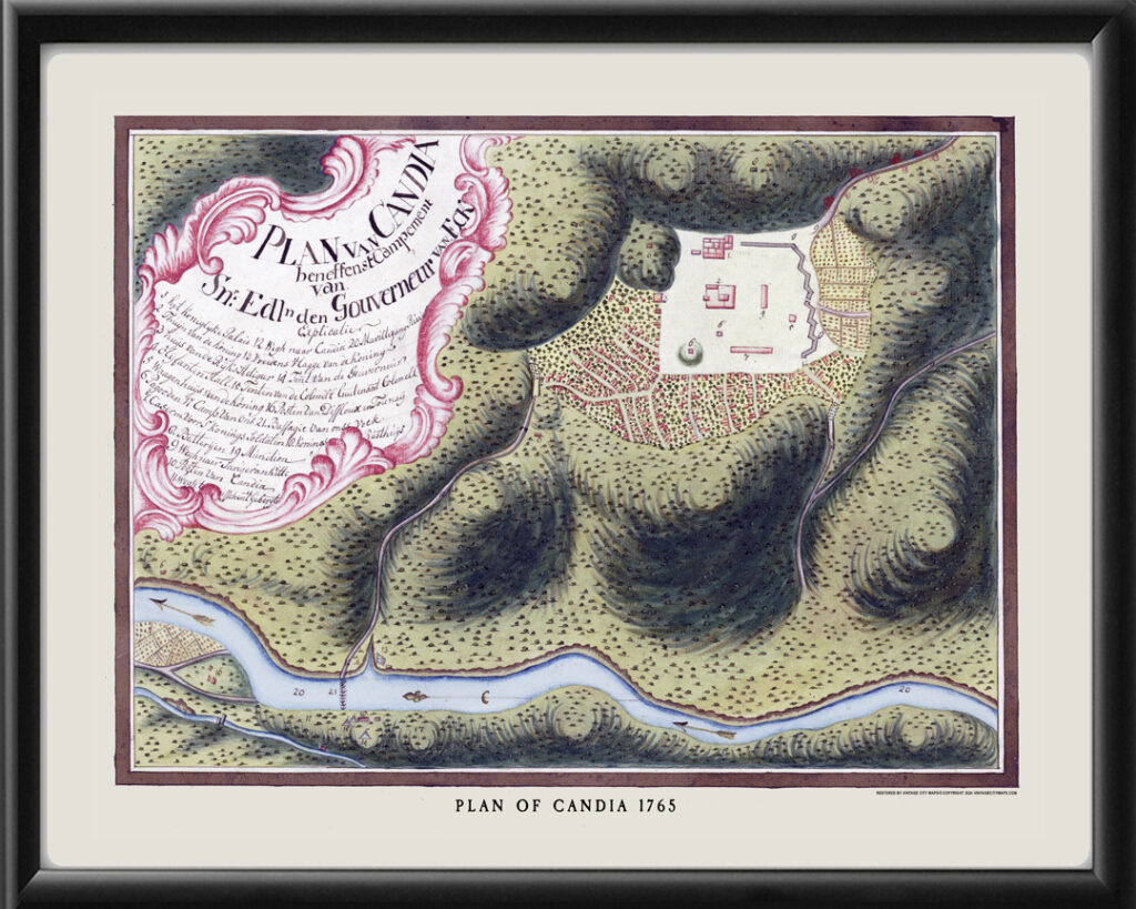 Candia (Kandy) Sri Lanka 1765 Restored Map | Vintage City Maps