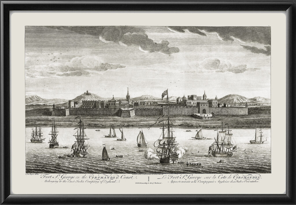 Fort St. George - Chennai (Madras) India, 1774 (Color) Restored View ...