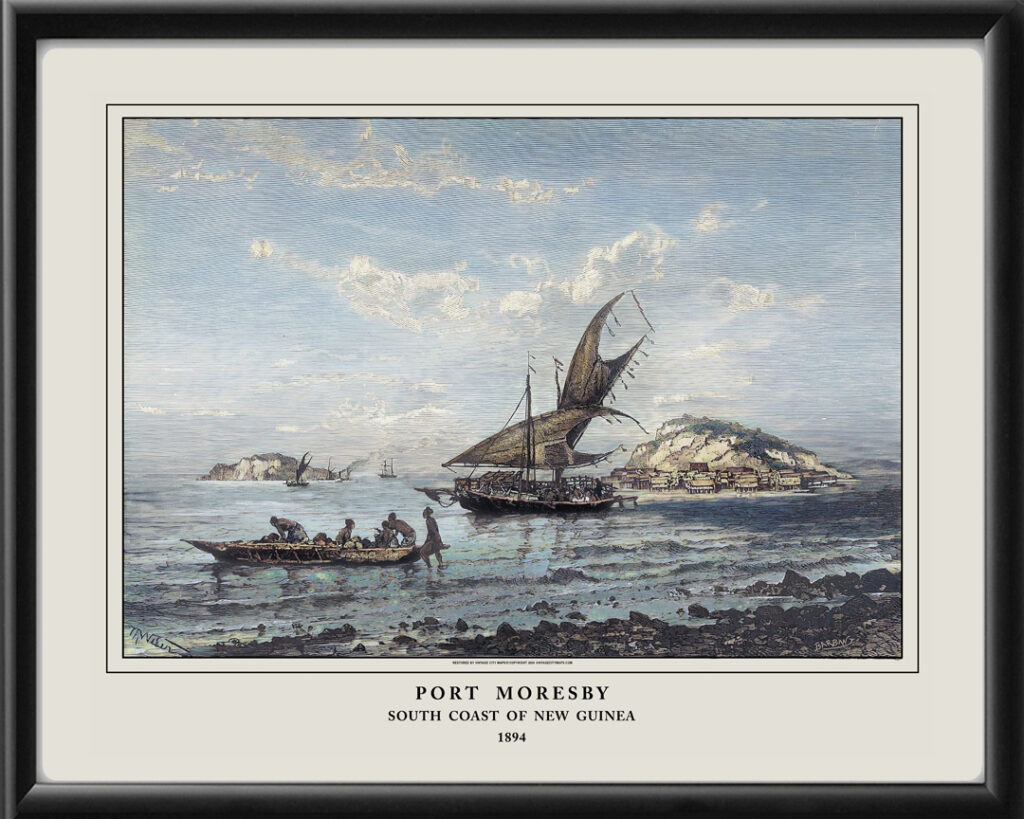 Port Moresby, Papua New Guinea 1894 - Restored View | Vintage City Maps