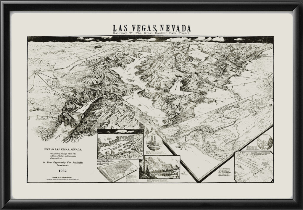 Las Vegas - Nevada Gateway To Great Boulder Dam Project 1932 | Vintage ...