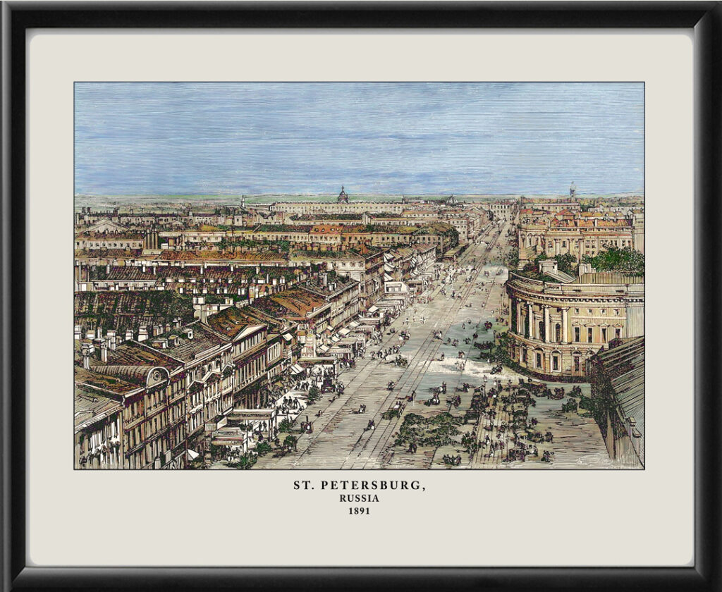 St. Petersburg Russia 1878 | Vintage City Maps - Restored City Views