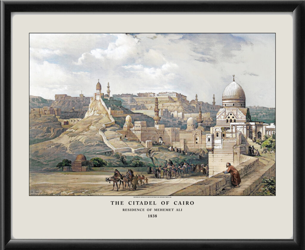 Citadel of Cairo 1838 Restored Map | Vintage City Maps