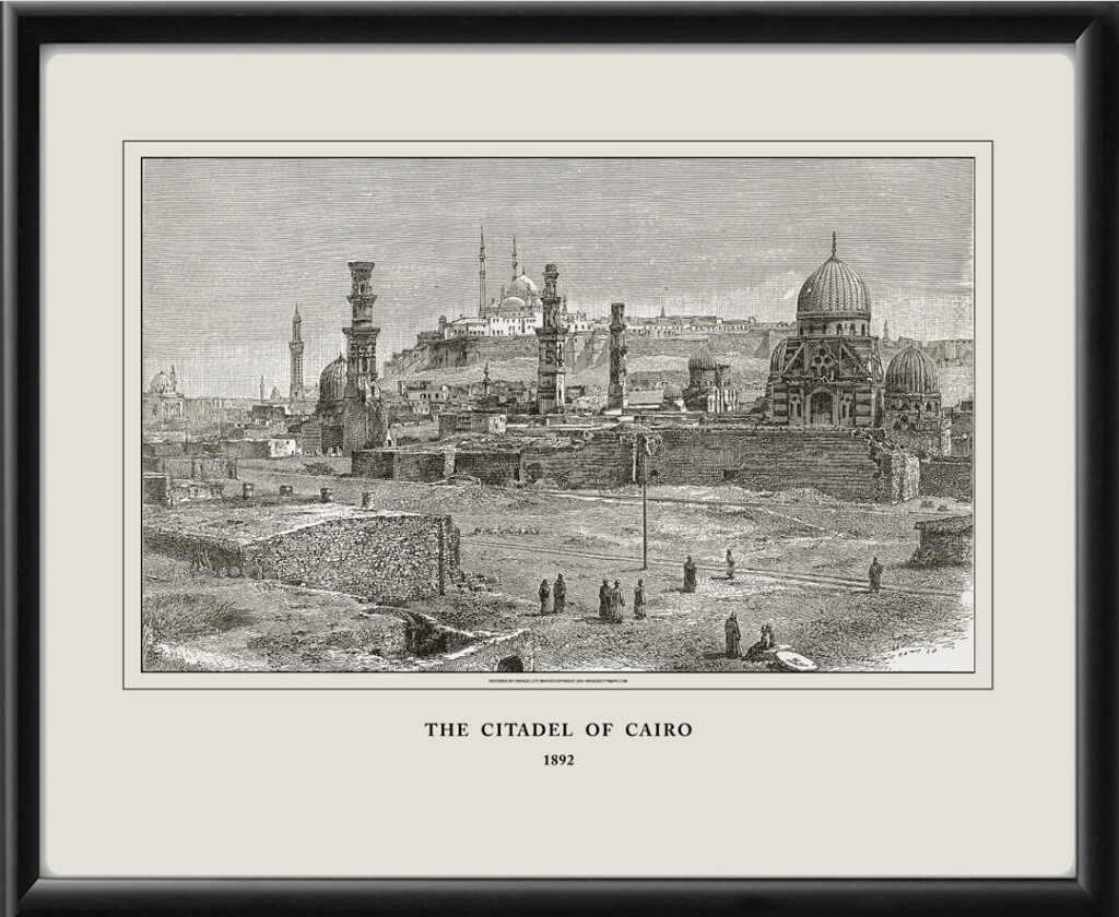 Citadel of Cairo 1891 Restored Map | Vintage City Maps