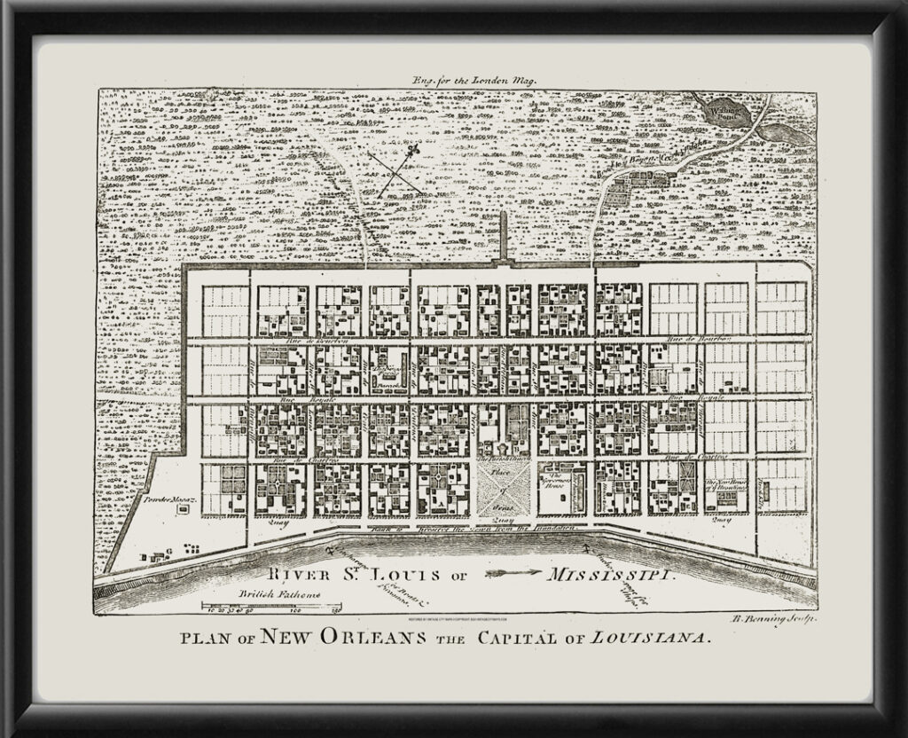New Orleans LA 1761 - Restored Map | Vintage City Maps