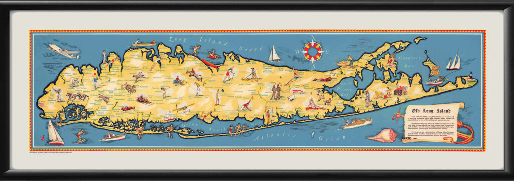 Long Island NY 1933 - Old Long Island - Vintage City Maps