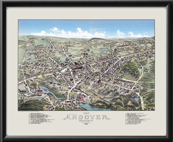 Andover MA 1882 (Color) Restored Map | Vintage City Maps