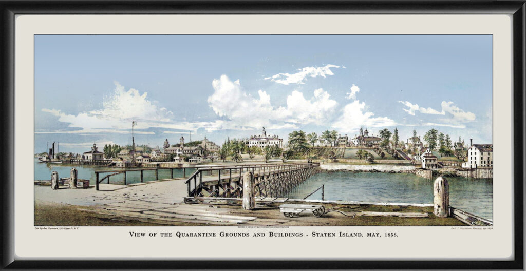 New York City NY 1858 - Quarantine Buildings - Staten Island (Color)