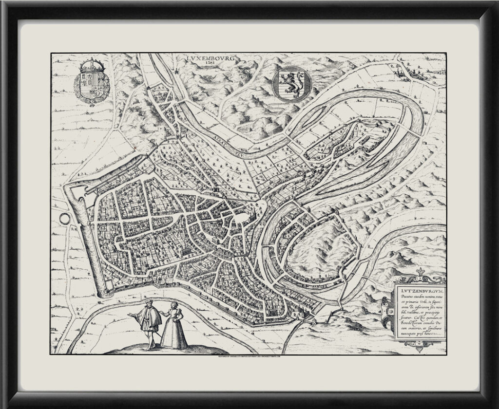 City of Luxembourg 1581 - Restored Map | Vintage City Maps