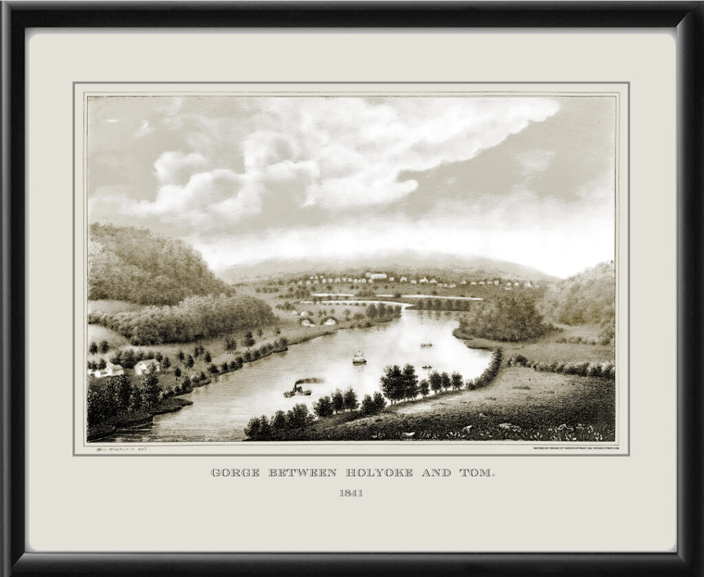 Hadley MA 1841 - The Gorge Between Mt. Holyoke and Mt. Tom | Vintage ...